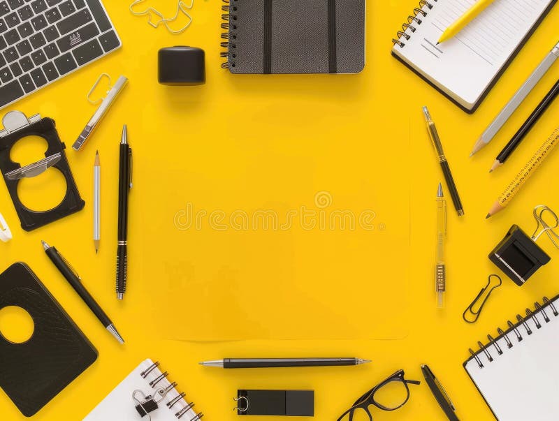 Office Desk Essentials stock photo. Image of productivity - 382494814