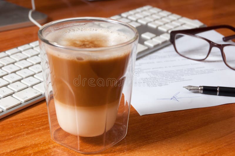 Office Desk with Everyday Objects Stock Image - Image of room, keyboard ...