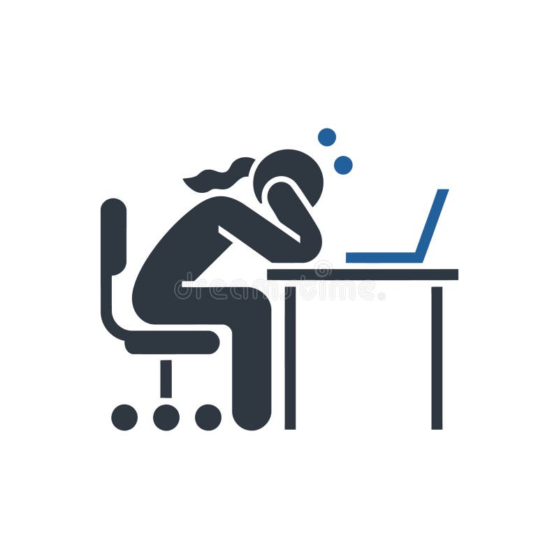 Office Desk Fatigue Icon stock vector. Illustration of desk - 349816733