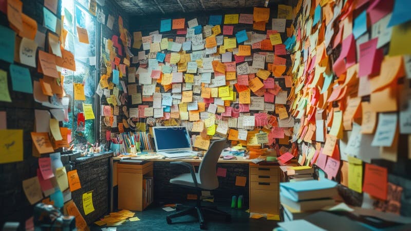 Office Desk Filled Post Notes Stock Photos - Free & Royalty-Free Stock ...