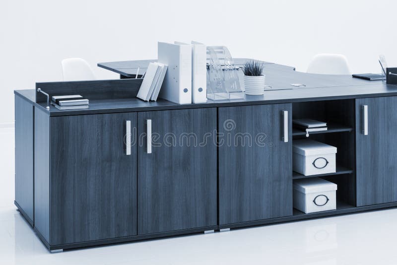 Office desk and folder stock photo. Image of chair, place - 130532764