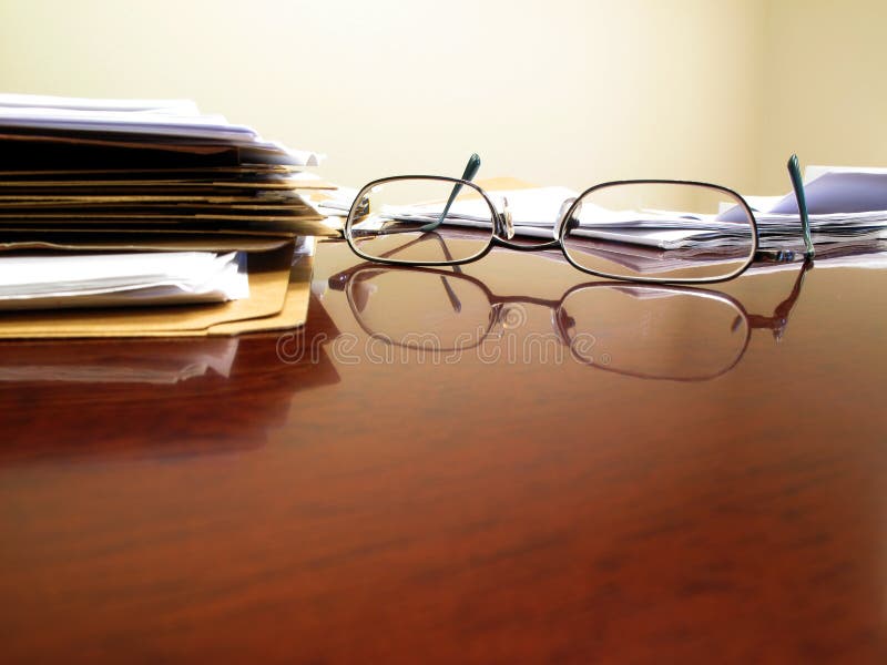 Office Desk and Glasses stock photo. Image of glasses - 9962980