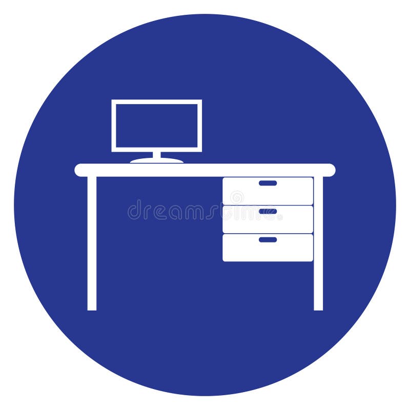 Office desk logo design stock vector. Illustration of freelancer ...