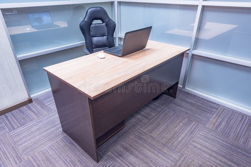 Office Desk with Note Book and Chair. Stock Image - Image of desk ...