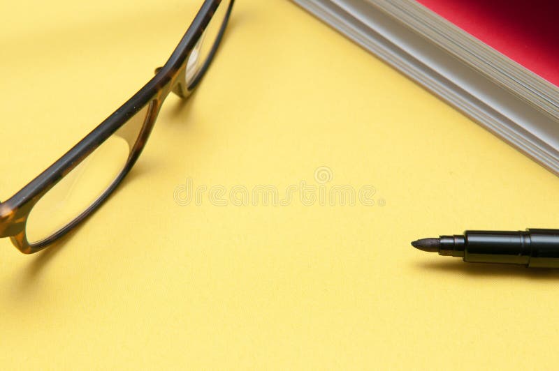 Office Desk with Notepad and Copy Space, Modern Layout Stock Photo ...