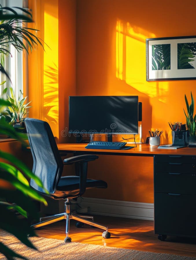 Office Desk Setup stock image. Image of study, workspace - 378582929