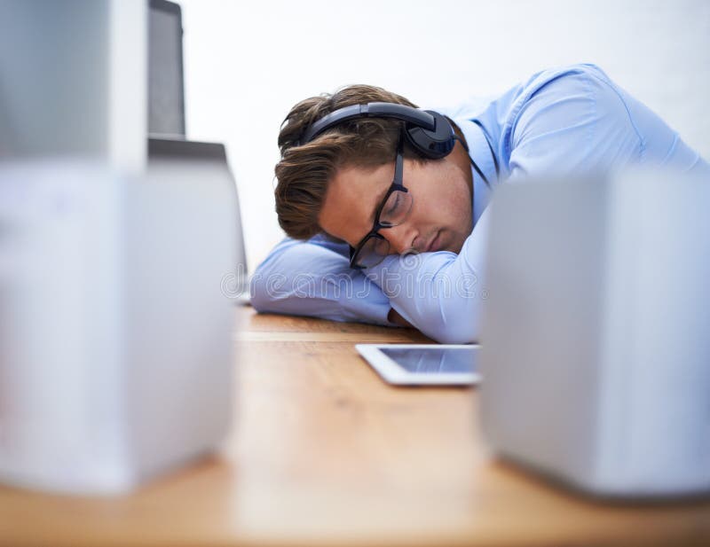 Tired Tech Engineer Was Struggling To Keep Up with the Demands Stock Image - Image of fatigue ...