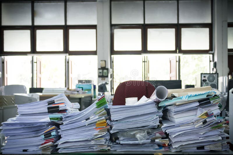 Office Desk a Stack of Paper Stock Image - Image of forms, business ...