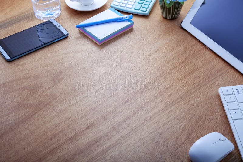 Office Desk Table of Business Workplace and Business Objects Stock ...