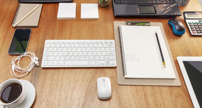 Office Desk Table of Business Workplace and Business Objects Stock ...