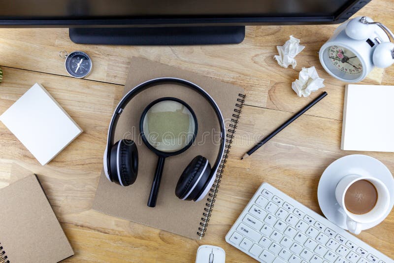 Office Desk Table of Business Workplace and Business Objects Stock ...