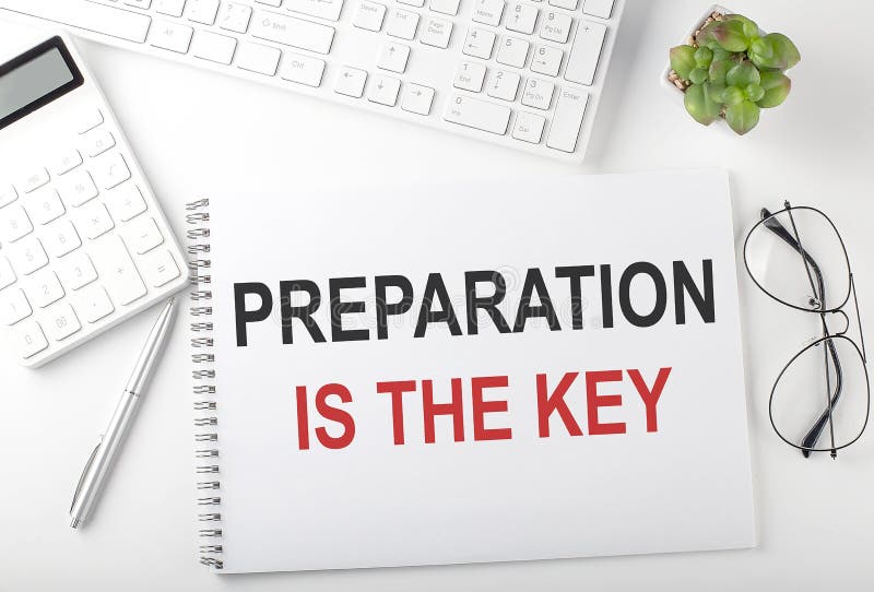 Office Desk Table with Keyboard, Notepad and Calculator. Top View with ...