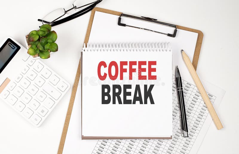 Office Desk Table with Paper Sheet, Notepad ,chart and Calculator. Top ...