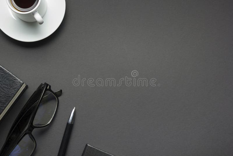 Office Desk Table with Supplies. Flat Lay Business Workplace and ...