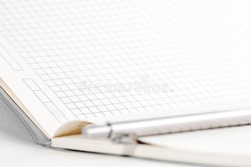 Office Desk Table with Supplies. Pen on the Notepad. Banking and Audit ...