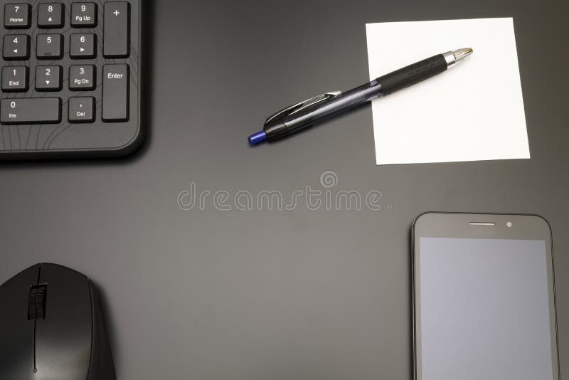 Office desk top view stock photo. Image of modern, isolated - 110185388
