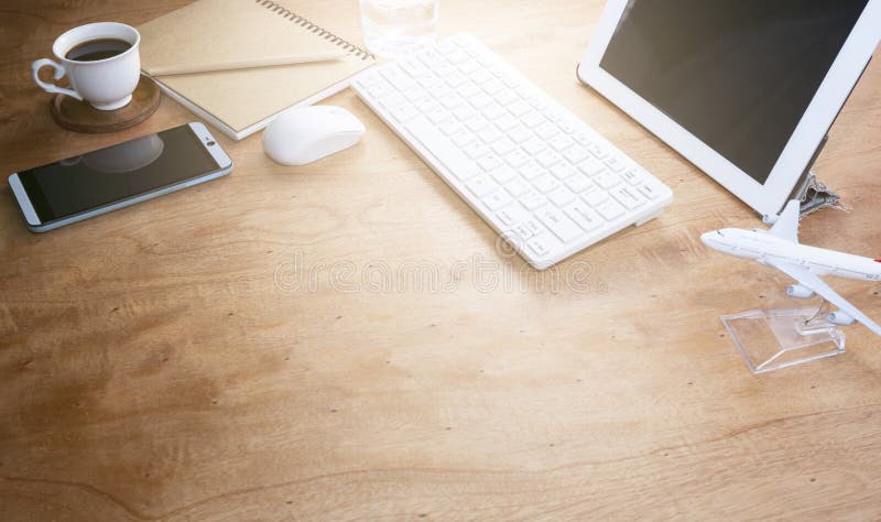 Office Desk Wood Table of Business Workplace and Business Object Stock ...