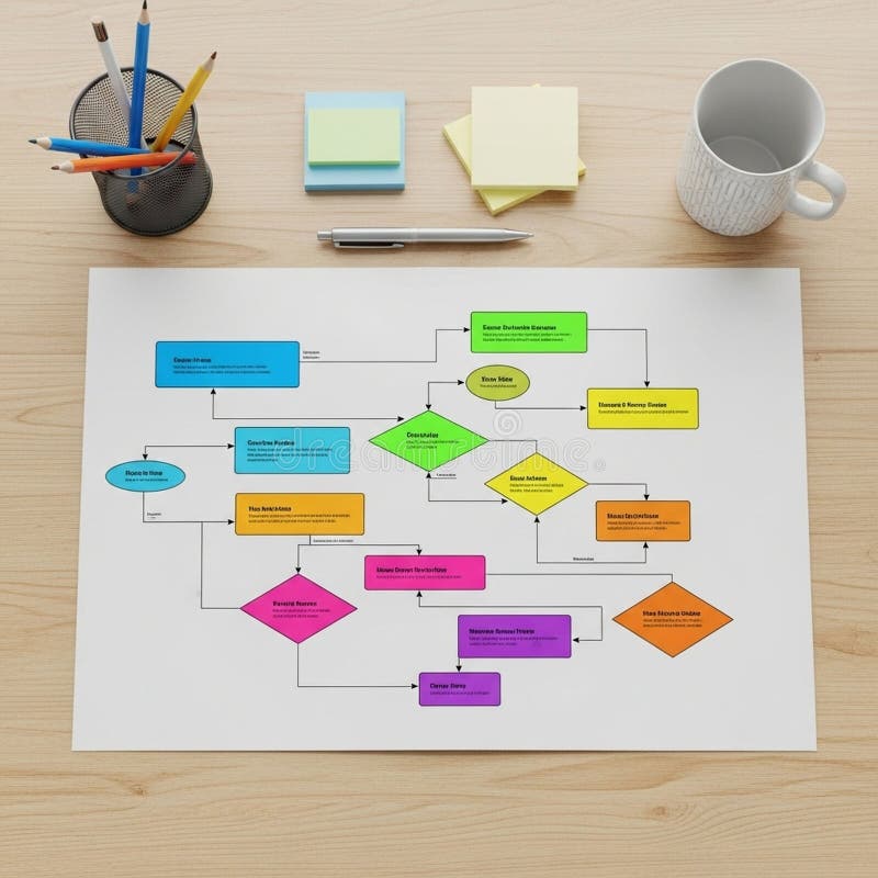 Interconnected Color Coded Boxes Stock Illustrations – 16 ...