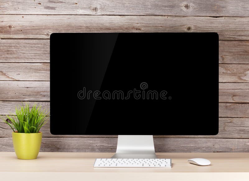 Office Desk Workplace with Pc Stock Image - Image of desk, studio: 69013919