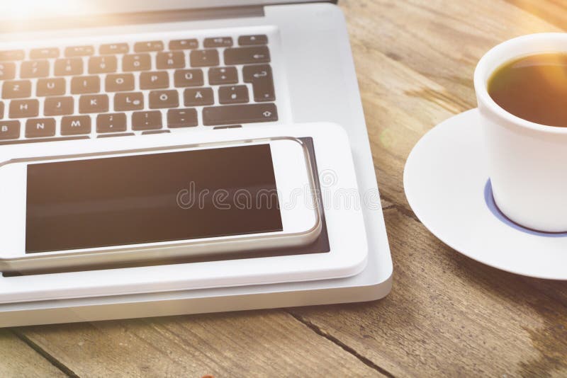 Office Desktop with Electronic Devices Stock Image - Image of copy ...