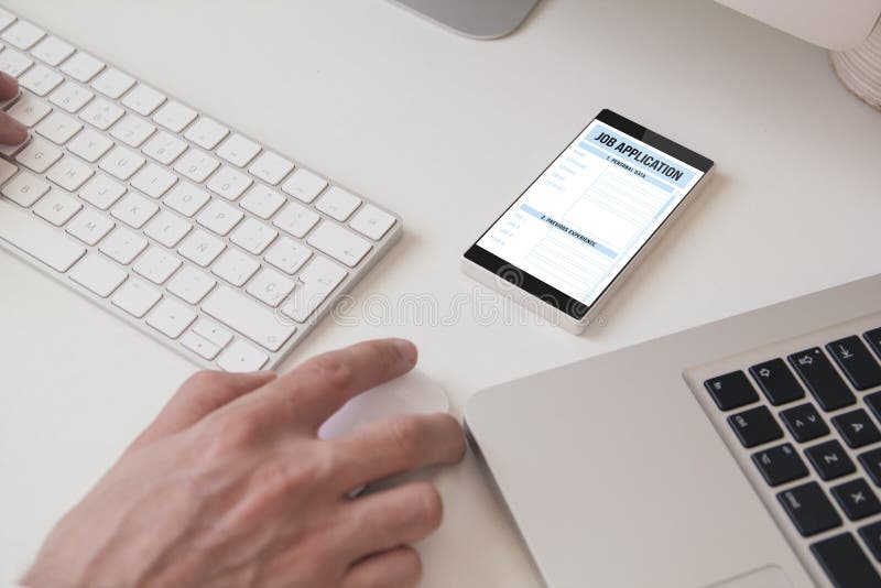 Smartphone Job Application Render Stock Image - Image of message ...