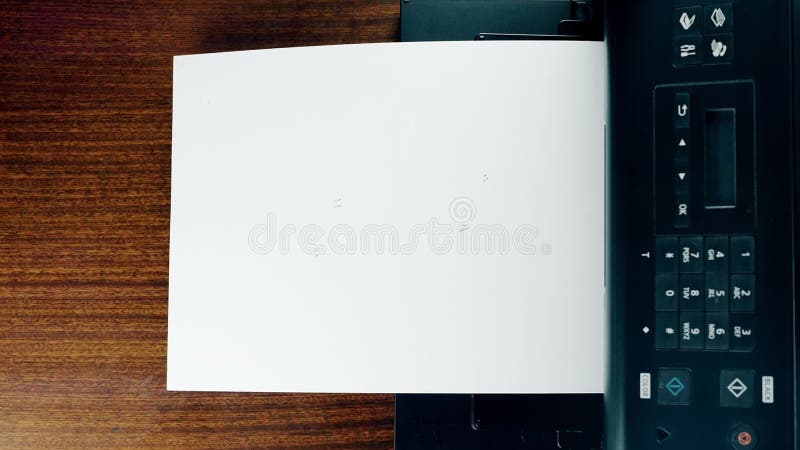 Office Desktop Laser Printer Printing Single A4 Letter Page Stock Video ...