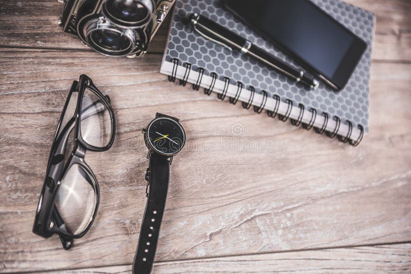 Office Desktop with Personal Items Stock Image - Image of education ...