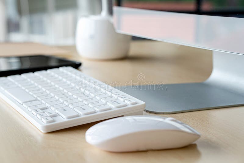 Office Desktop and Office Supplies, Mouse and Keyboard Business Concept ...