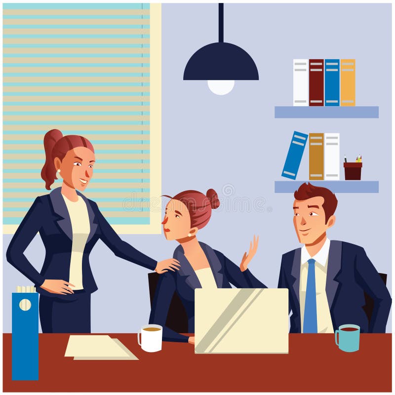 Office Discussion Employees Each Other, Office Employers Preparing ...