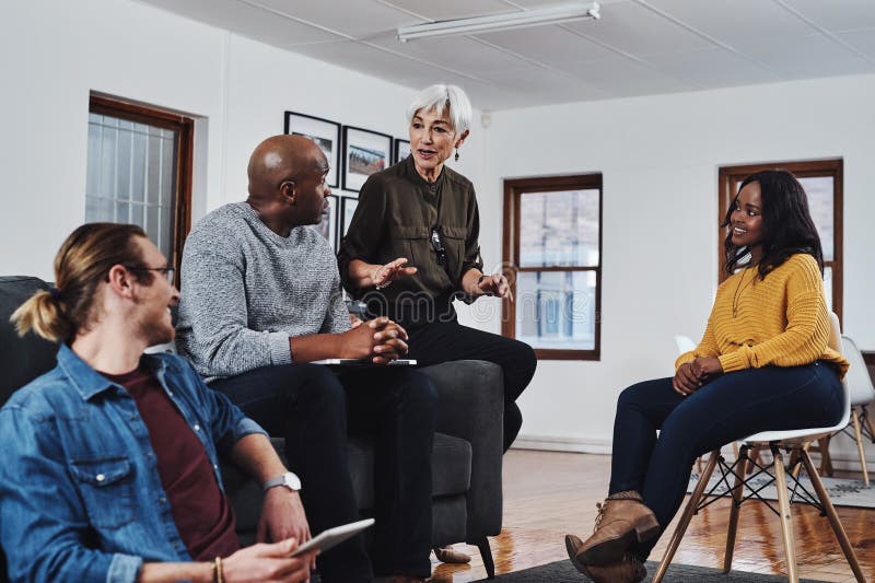 Office, Discussion and Business People at Creative Workshop for Project ...