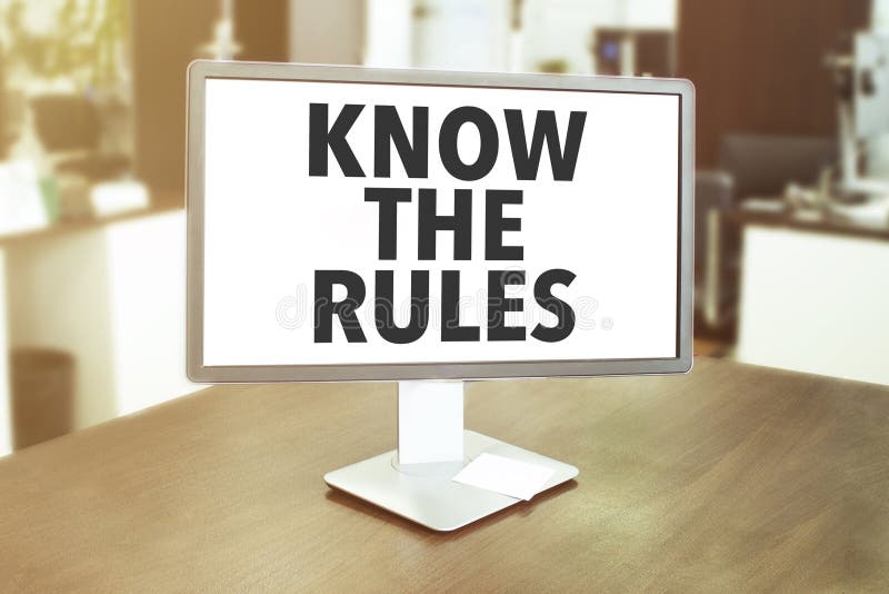 Office and Display with Text Know the Rules Stock Photo - Image of ...