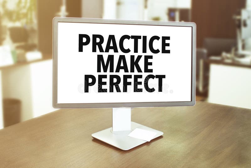 Office and Display with Text Practice Make Perfect Stock Image - Image ...