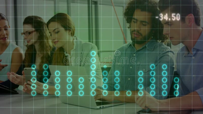 In Office, Diverse Group Working with Animation and Digital Data ...