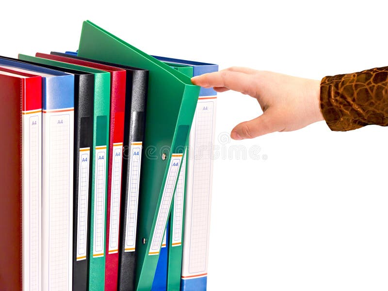 Office Document Folders Standing in a Row Stock Image - Image of folder ...