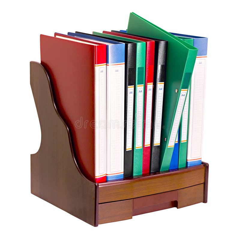 Office Document Folders Standing in a Row Stock Image - Image of folder ...