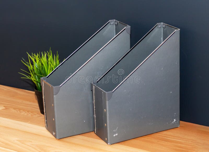 Office Document Holders on Table Stock Image - Image of modern, binder ...