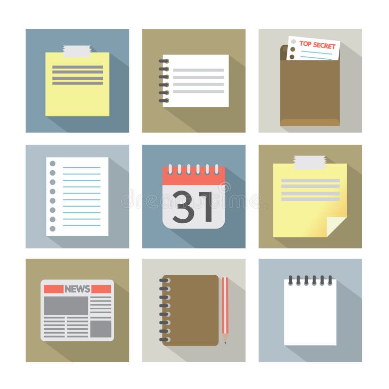 Office Document Ring Binders with File Papers Stock Illustration ...