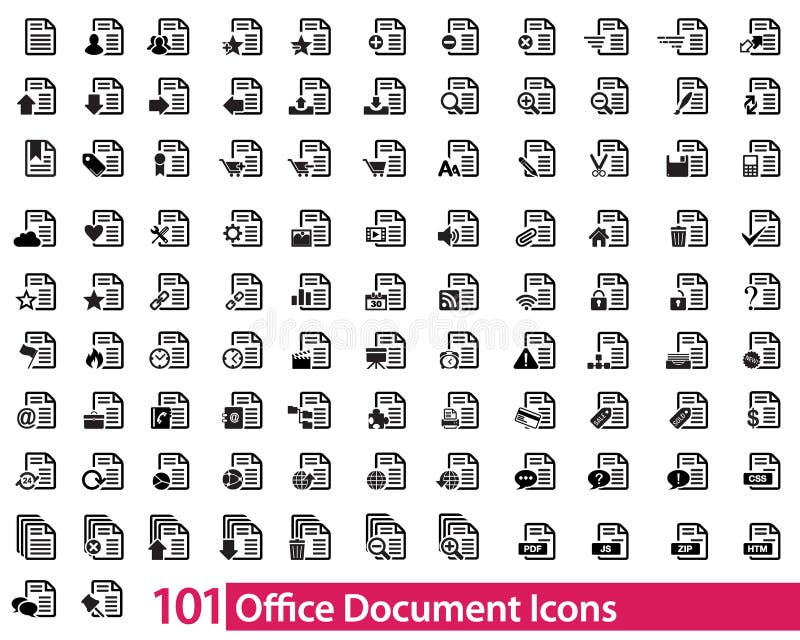 101 office document icons editorial stock image. Illustration of cart ...