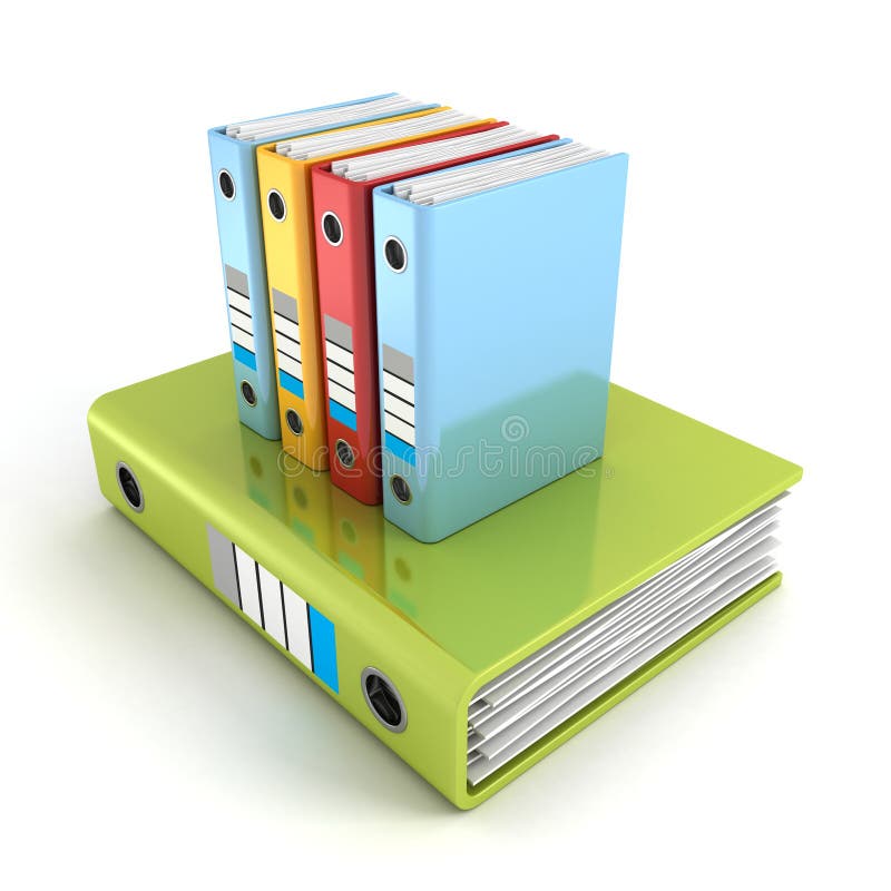 Office Document Ring Binders with File Papers Stock Illustration ...