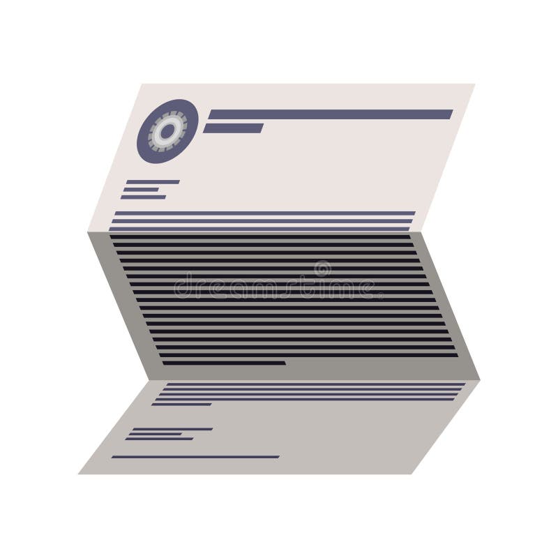 Office Document with Text in Letter Style. Vector Illustration Stock ...