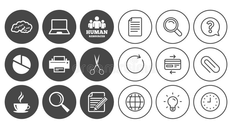 Office, Documents and Business Icons. Stock Vector - Illustration of ...