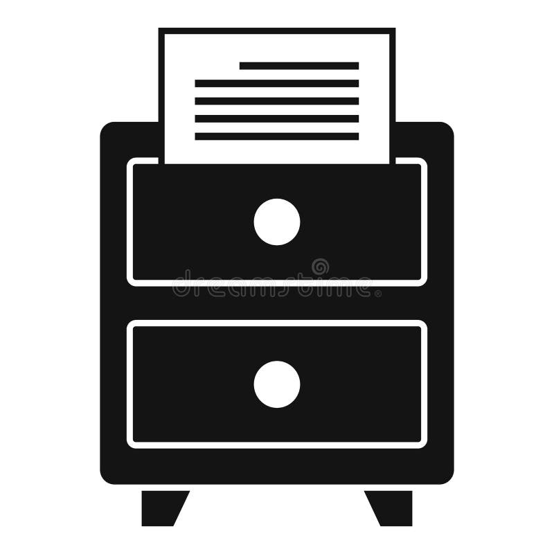 Documents Drawer Icon. Open New Mail Stock Vector - Illustration of ...