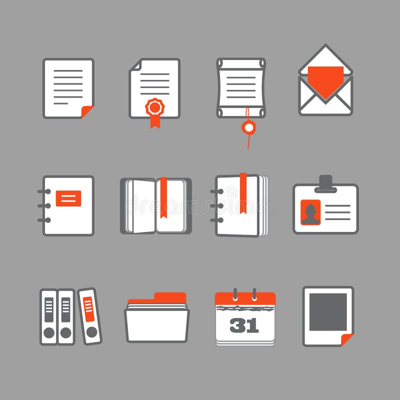 Office documents icons stock vector. Illustration of award - 34371841