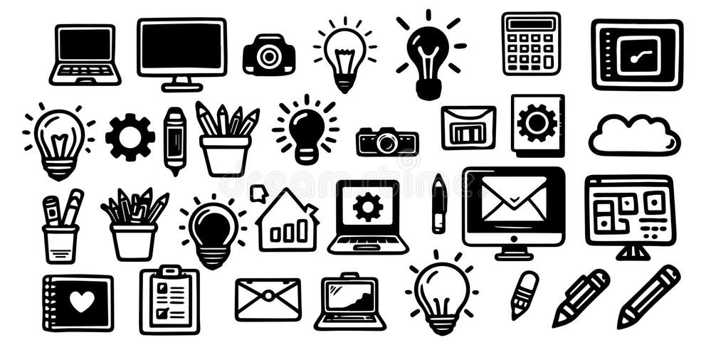 Bw Icon Office Stock Illustrations – 226 Bw Icon Office Stock ...