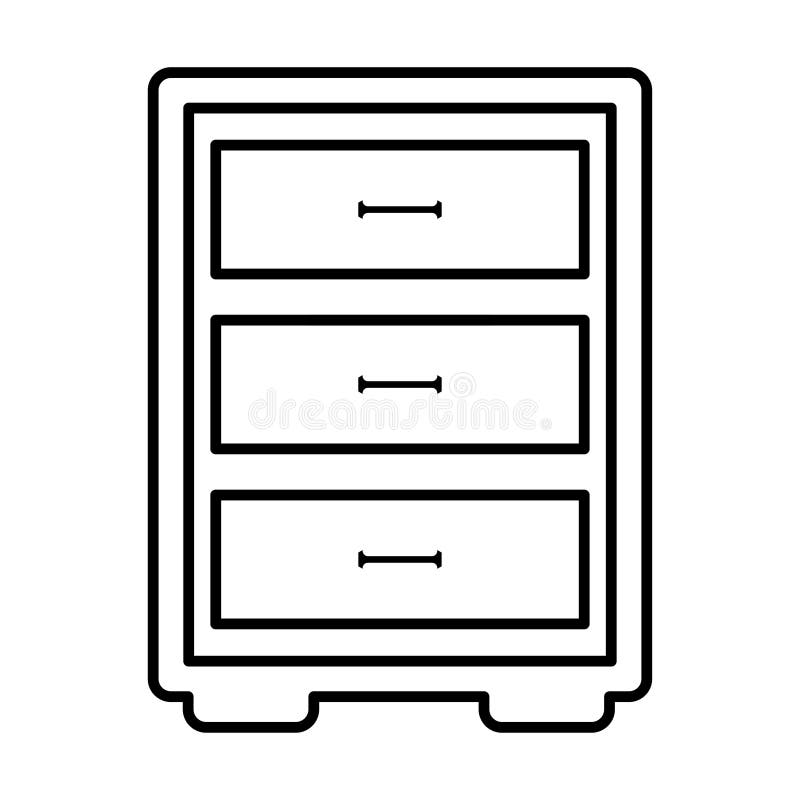 Office Drawer Line Icon. Storage Vector Illustration Isolated on White ...