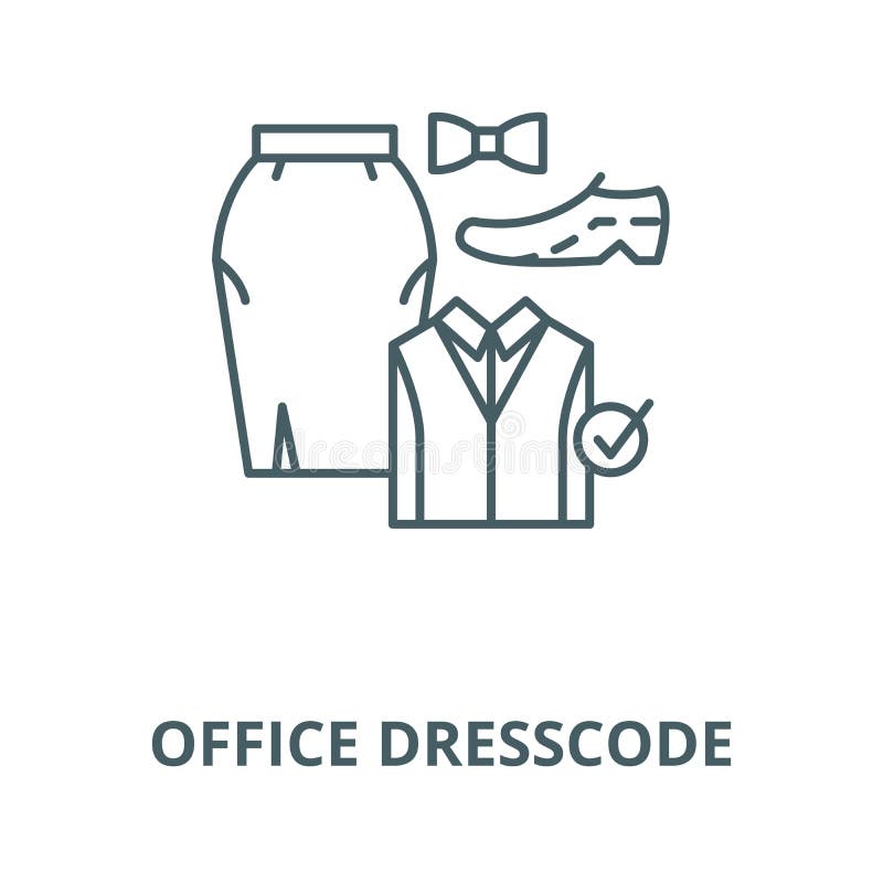 Office Dresscode Line Icon Concept. Office Dresscode Flat Vector Symbol ...