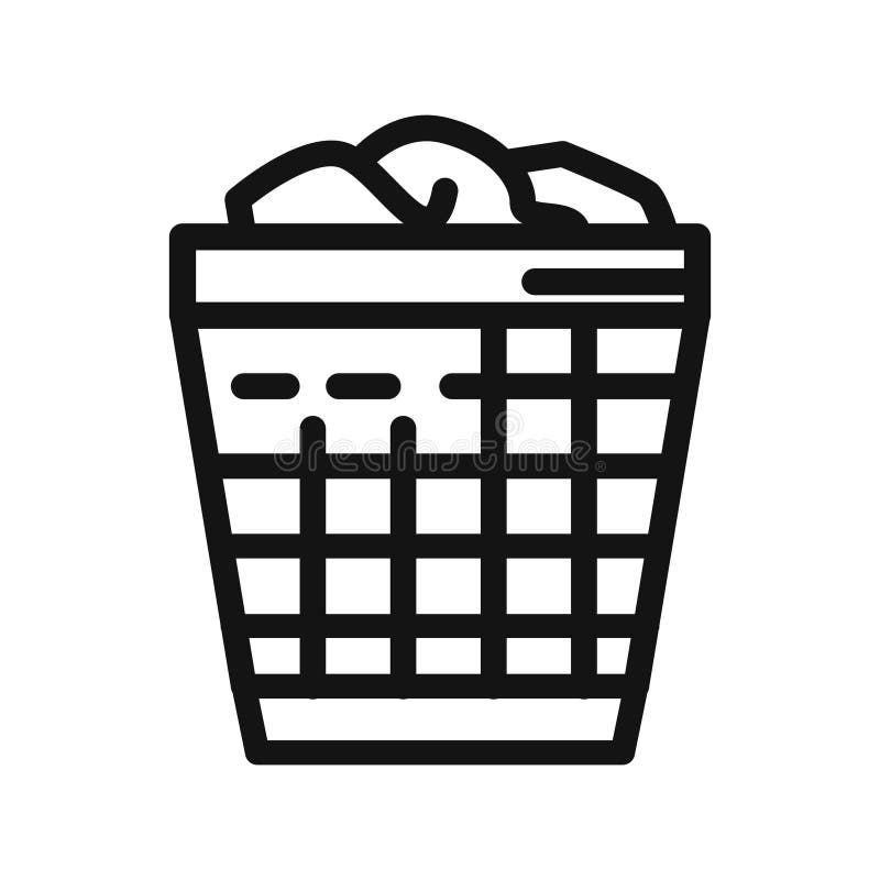 Office Dustbin Icon Black and White Illustration Stock Vector ...