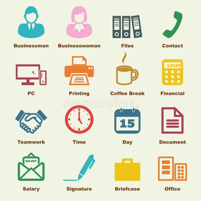 Office elements stock vector. Illustration of businesswoman - 56634997