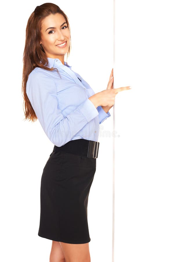 Office Employee Behind a White Board Stock Image - Image of looking ...