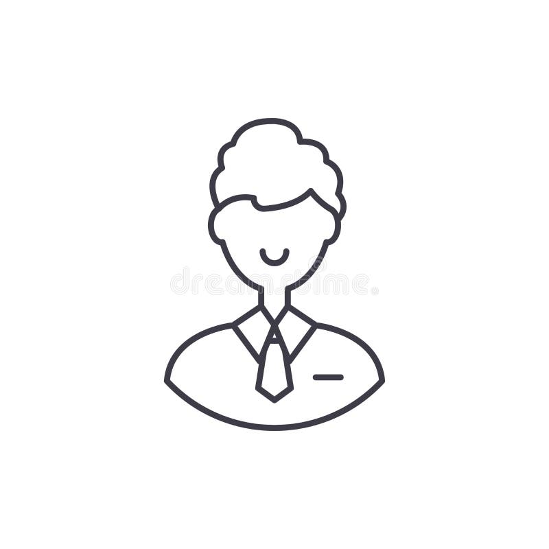 Office Employee Line Icon Concept. Office Employee Vector Linear ...